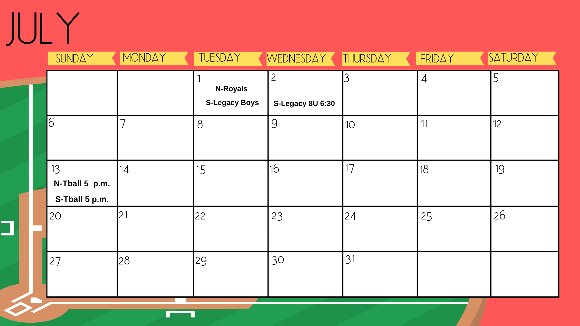 Summer Baseball and Softball Field Schedules | Lebo, Kansas